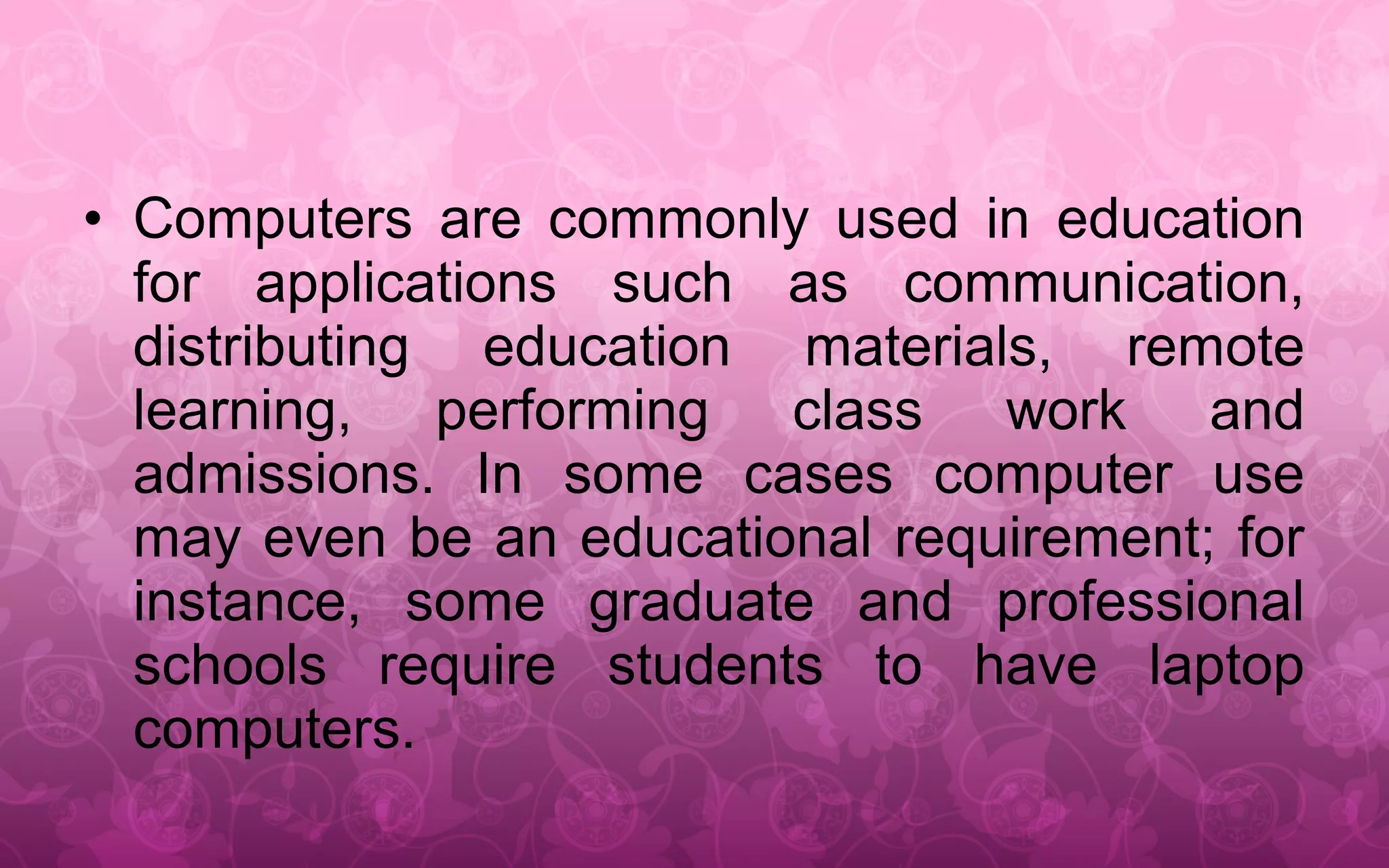 Uses of computers in education | PPT