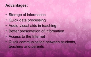Uses of computers in education | PPT
