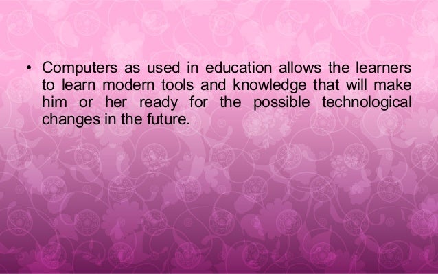 Uses of computers in education