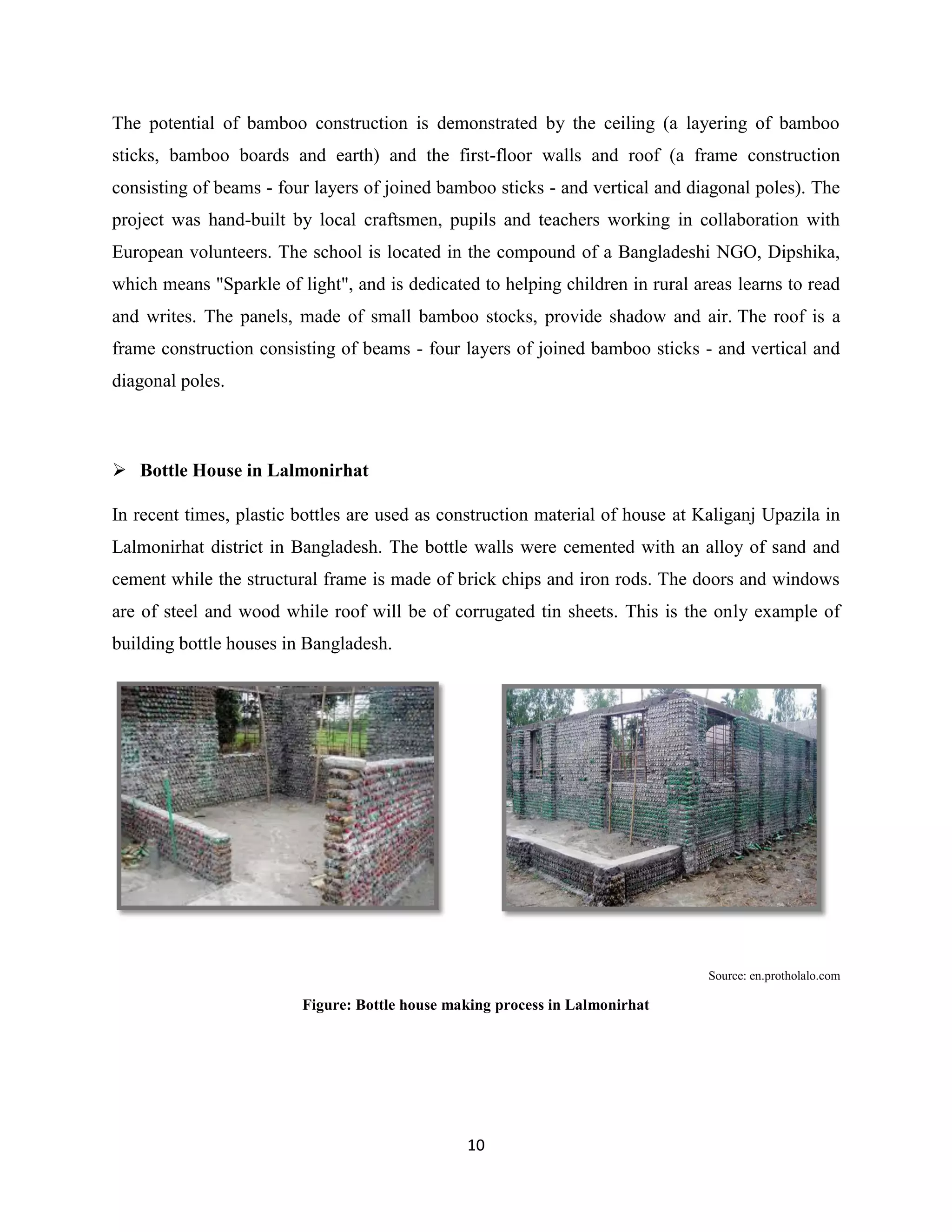 Uses of construction material in building of rangpur division in ...