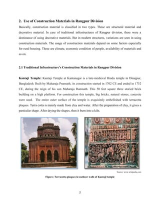 Uses of construction material in building of rangpur division in ...