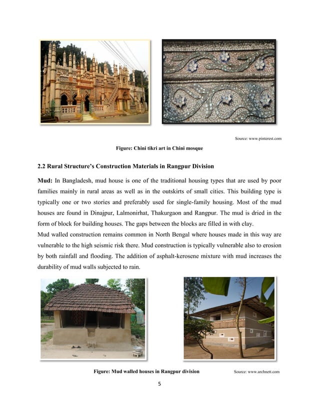 Uses of construction material in building of rangpur division in ...