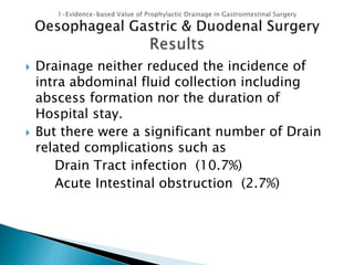 Uses of drain in abdominal surgery | PPTX
