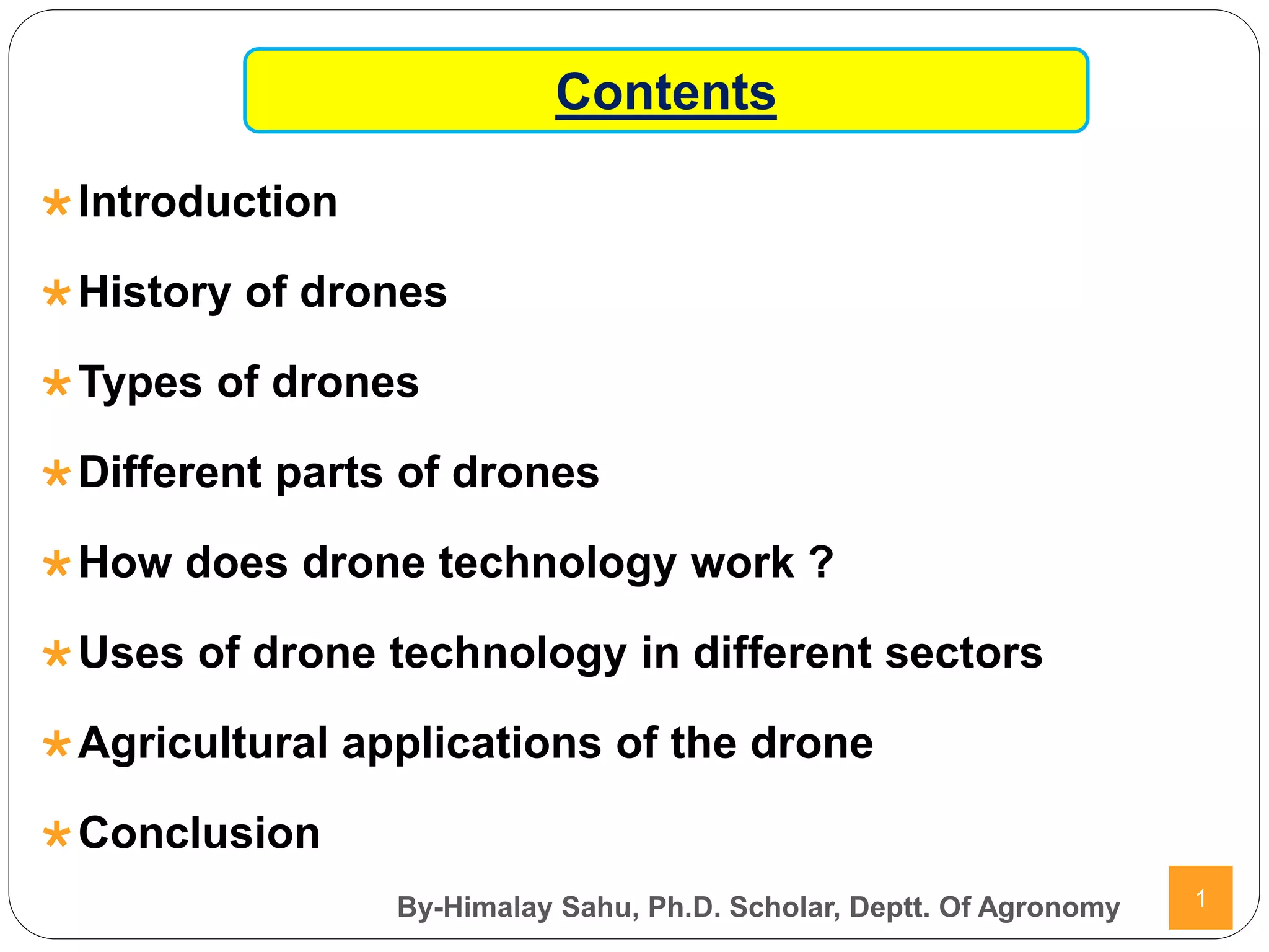 Uses of drones in general and in agriculture.pptx