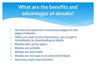 Uses of Ebooks | PPTX