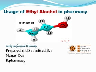 Uses of ethyl alcohol | PPT