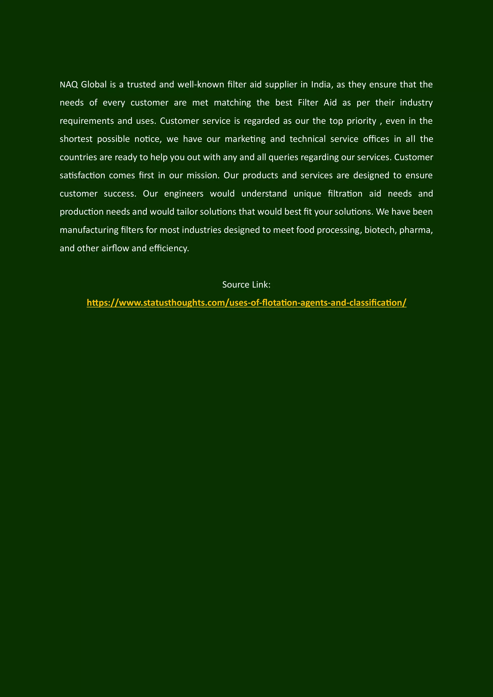 Uses of Flotation Agents, and it’s Short Classification | PDF