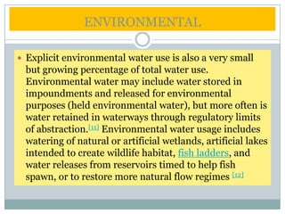 Uses of fresh water | PPTX
