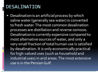 Uses of fresh water | PPTX