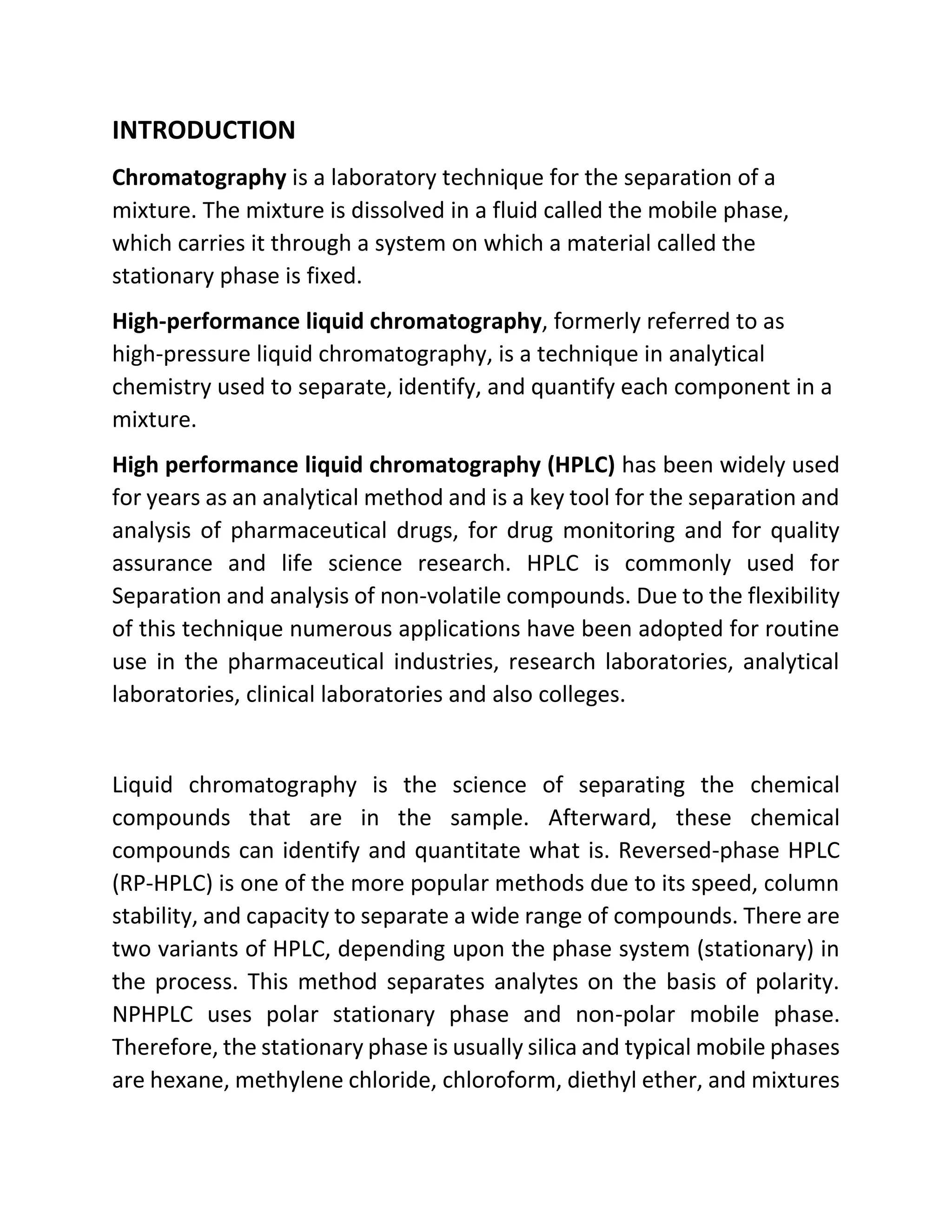 HPLC In Pharmaceutical sciences | PDF