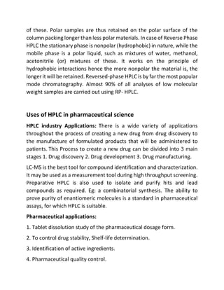HPLC In Pharmaceutical sciences | PDF