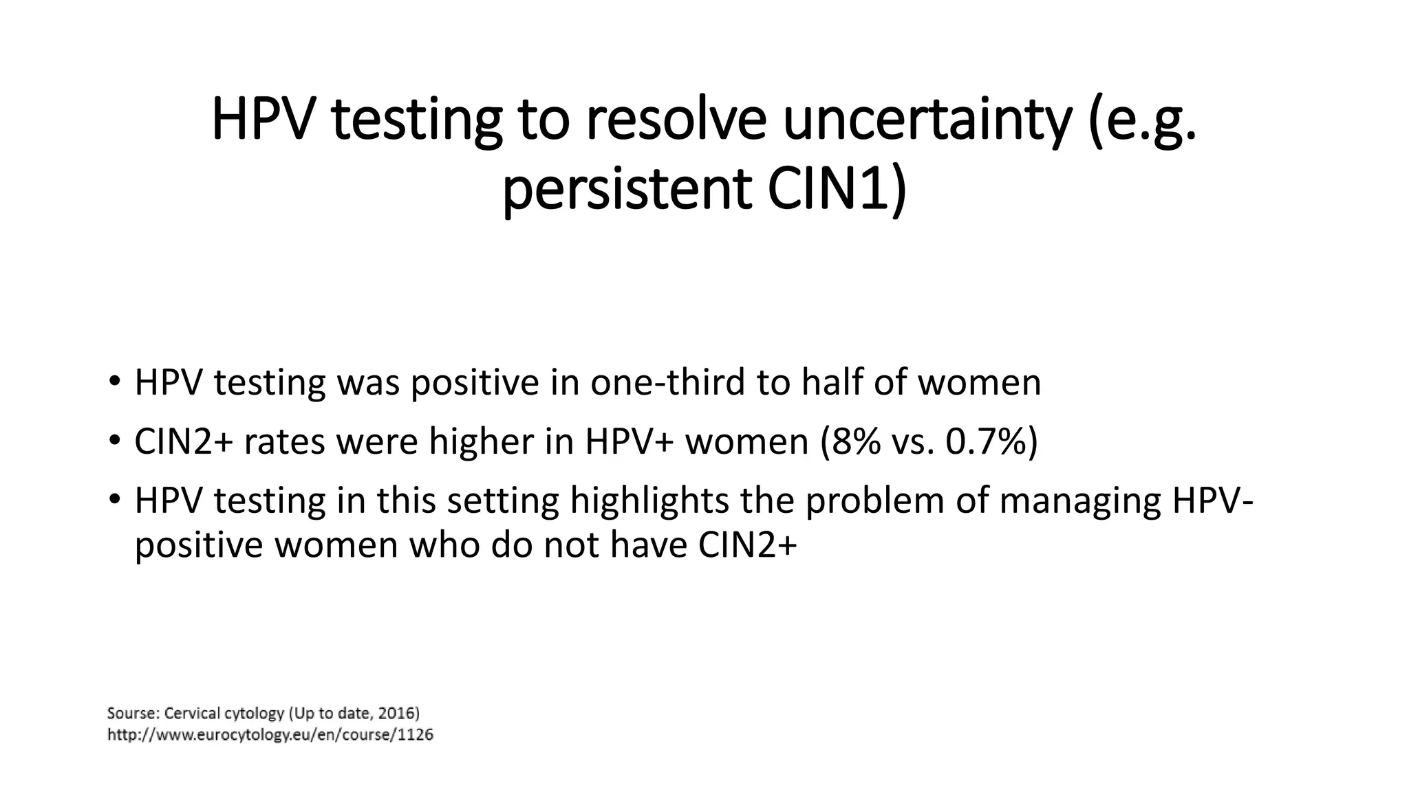 Uses of HPV Testing in Triage of cervical Screening | PPT