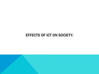Uses of ict in our environment | PPT