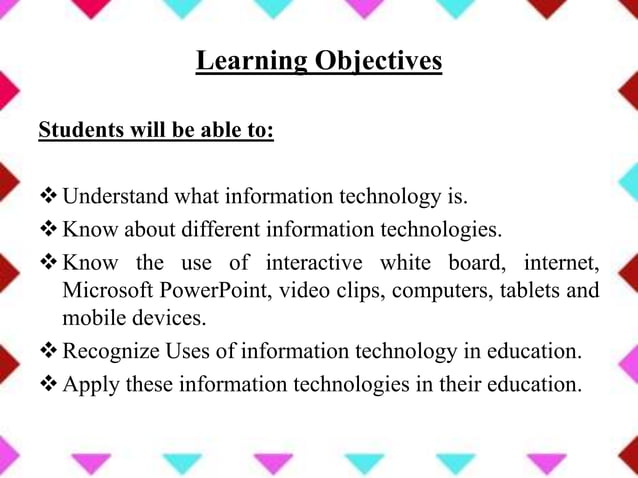 Uses of information technology | PPTX