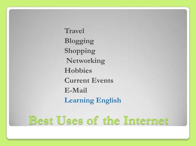 Uses of internet for English Students | PPTX | Social Networking | Internet