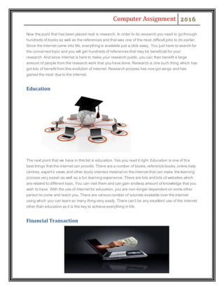Uses of internet | DOCX