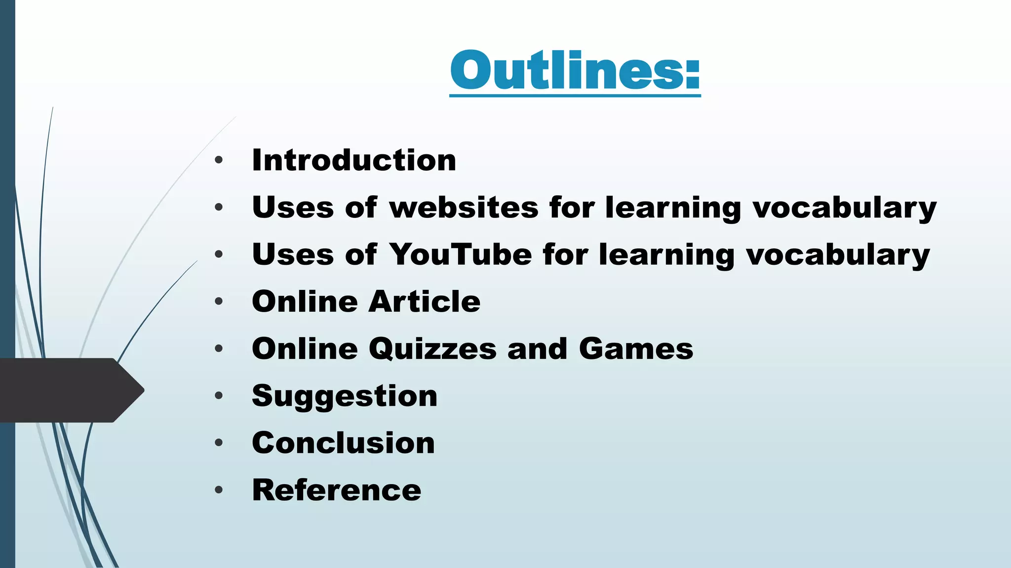 Uses of internet for learning vocabulary | PPT