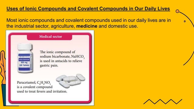 Uses of ionic compound and covalent compound in daily life | PDF ...
