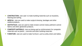 Manufacturing jute fibres and there uses | PPTX