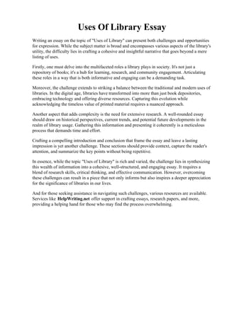 Uses Of Library Essay.pdf