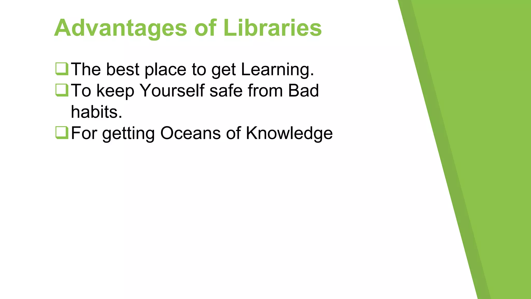 Uses of libray and internet | PPTX