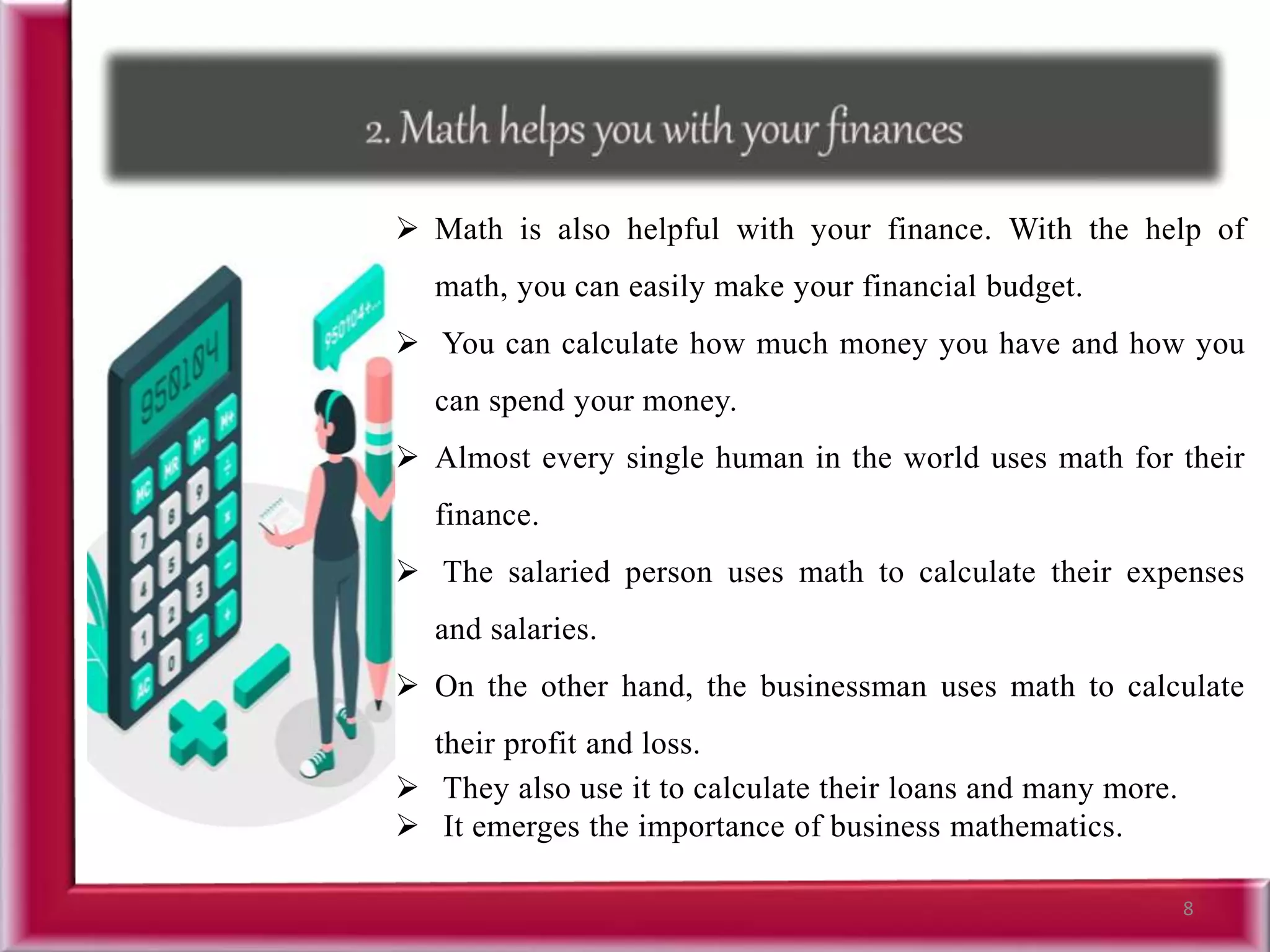 Uses of Mathematics in our daily life by Tracilee' | PPTX