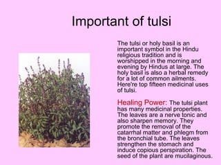 Uses of medicinal plants | PPT