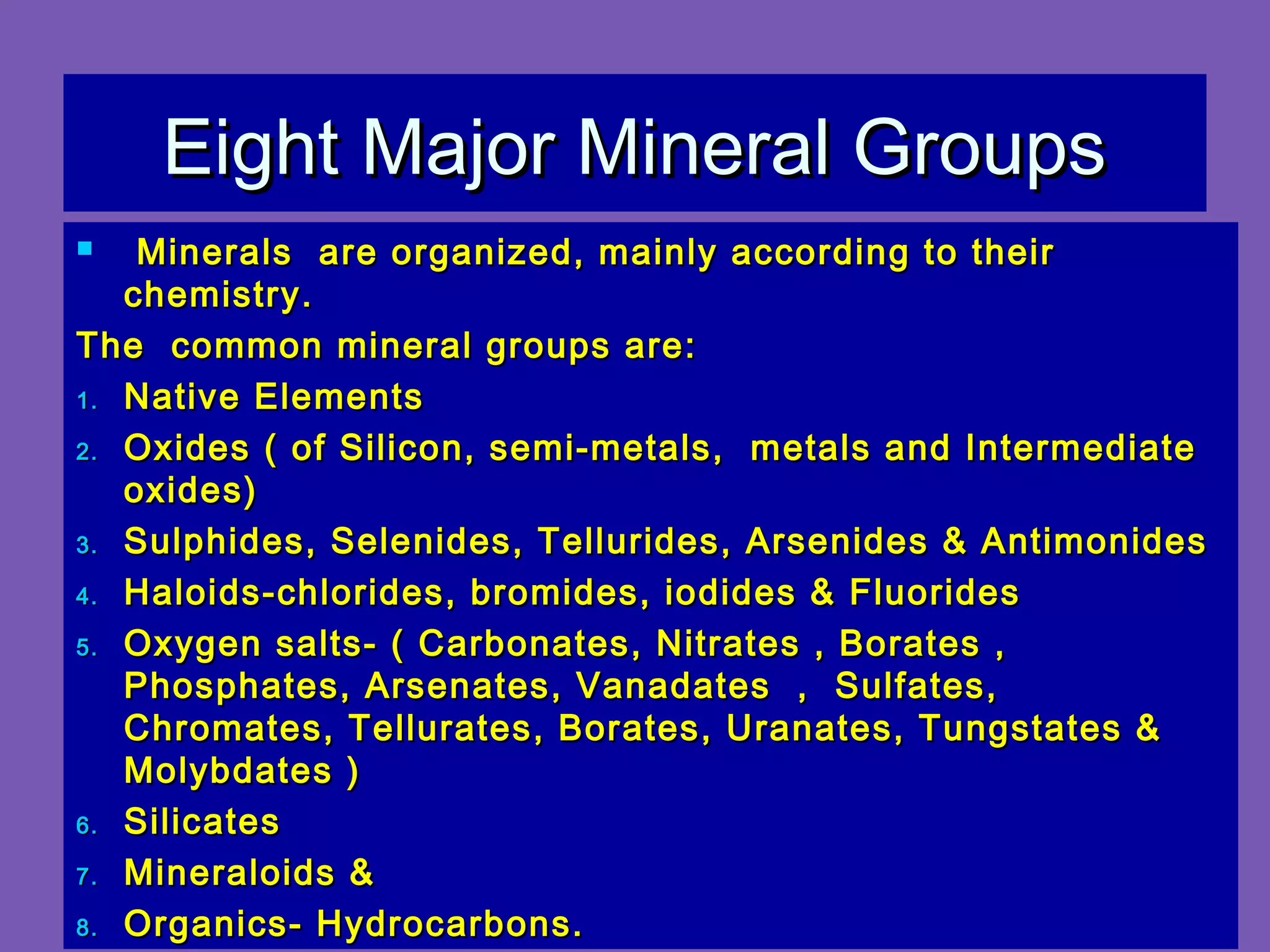 Uses of minerals native elements part-1 | PPT