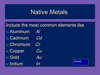 Uses of minerals native elements part-1 | PPT