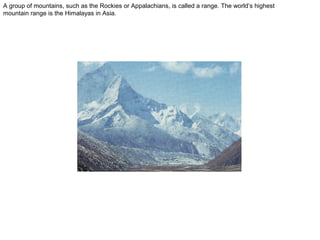 Uses of mountains | PPT