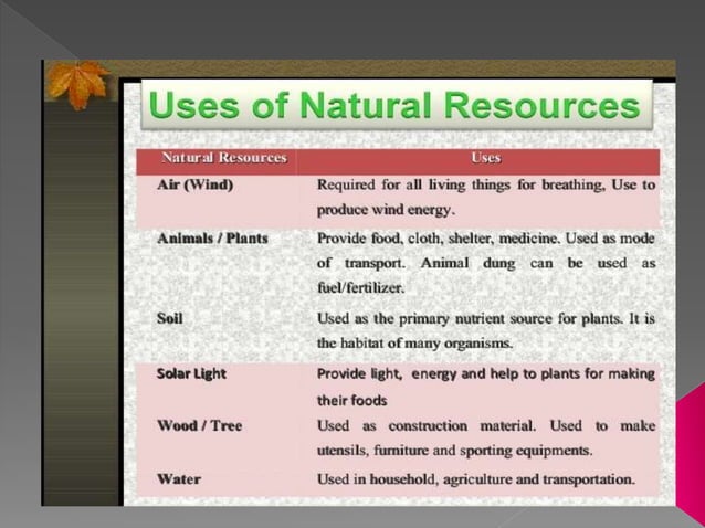 Uses of natural resources By Mr Allah Dad Khan | PPT
