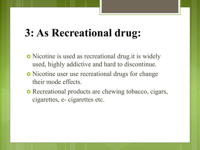 Uses of nicotine | PDF