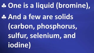 Uses of nonmetals | PPTX | Chemistry | Science