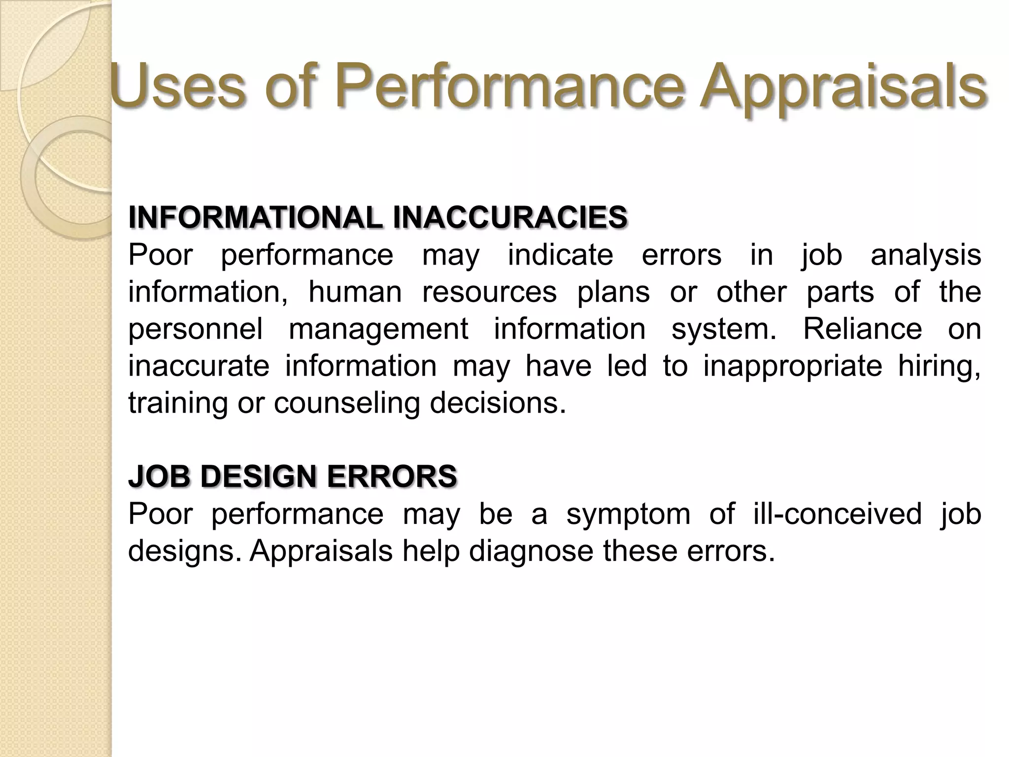Uses of performance appraisals | PPTX