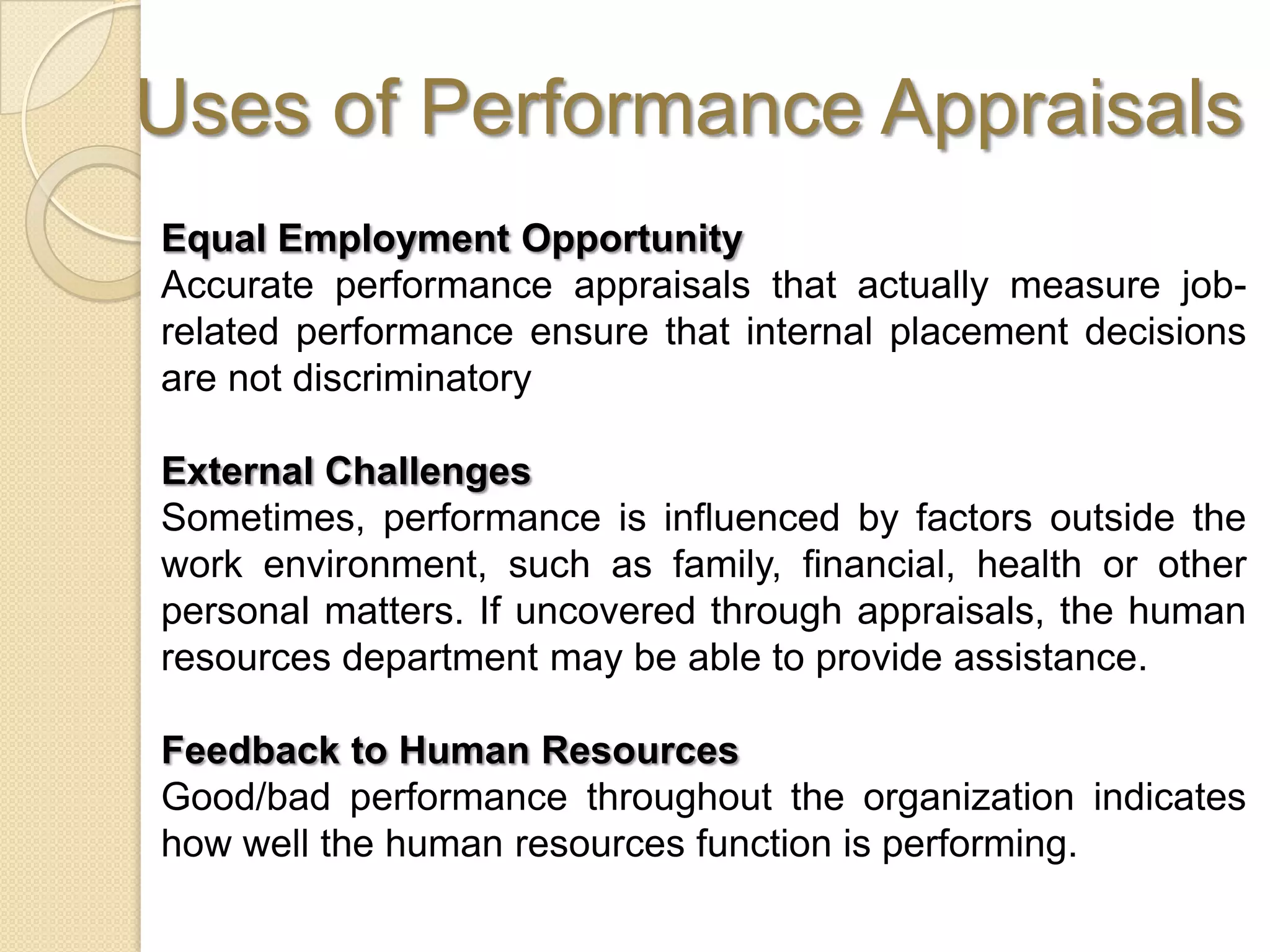 Uses of performance appraisals | PPTX