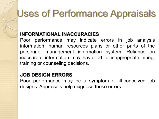 Uses of performance appraisals | PPTX