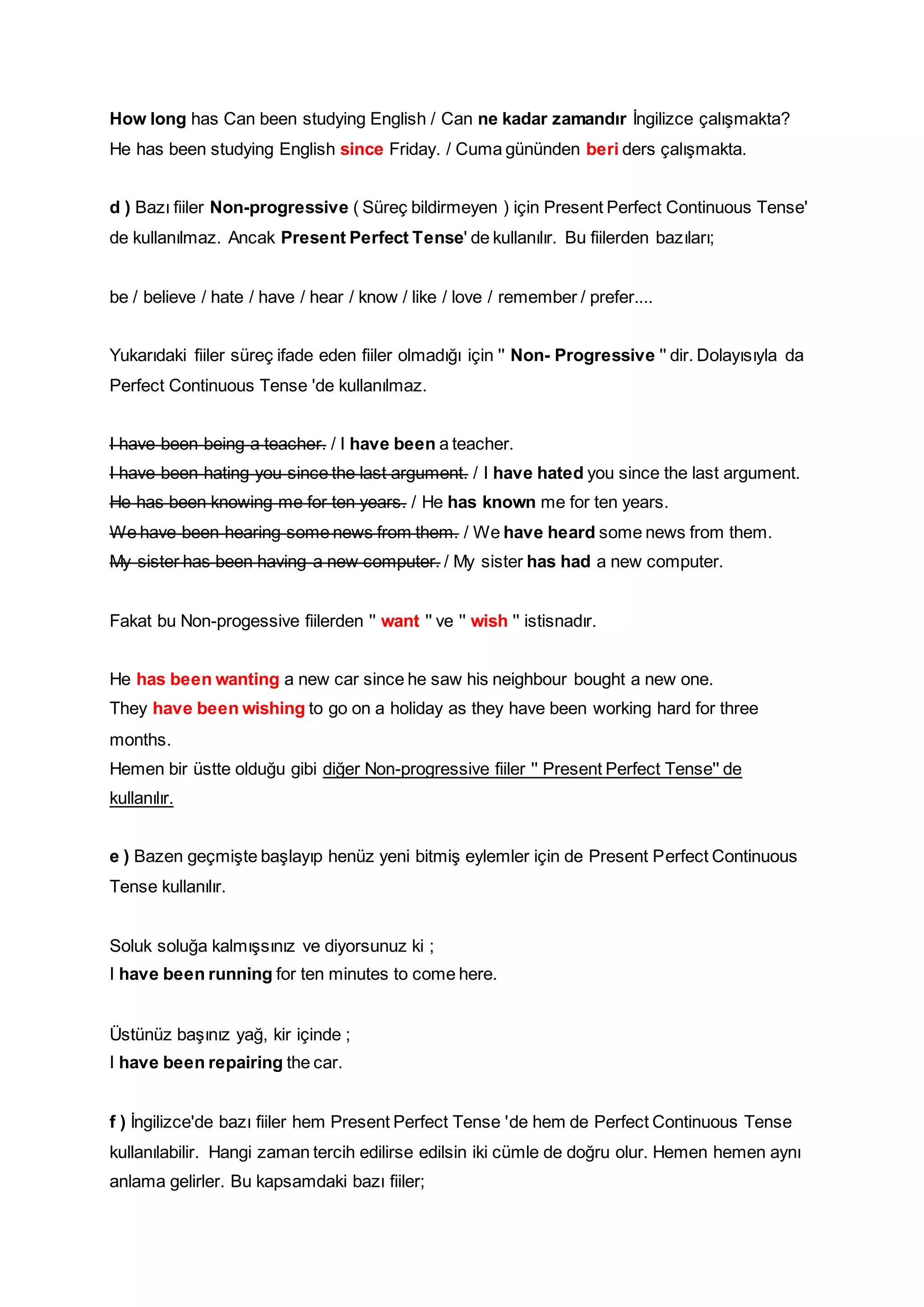 Uses of present perfect continuous tense | PDF