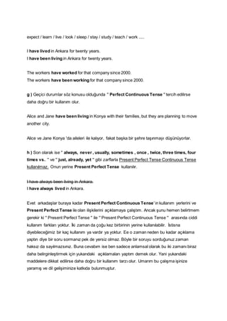 Uses of present perfect continuous tense | PDF