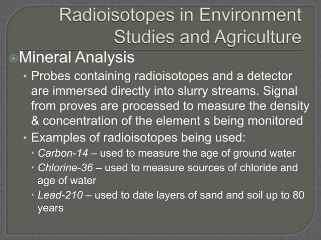 Uses of radioisotopes | PPT | Free Download