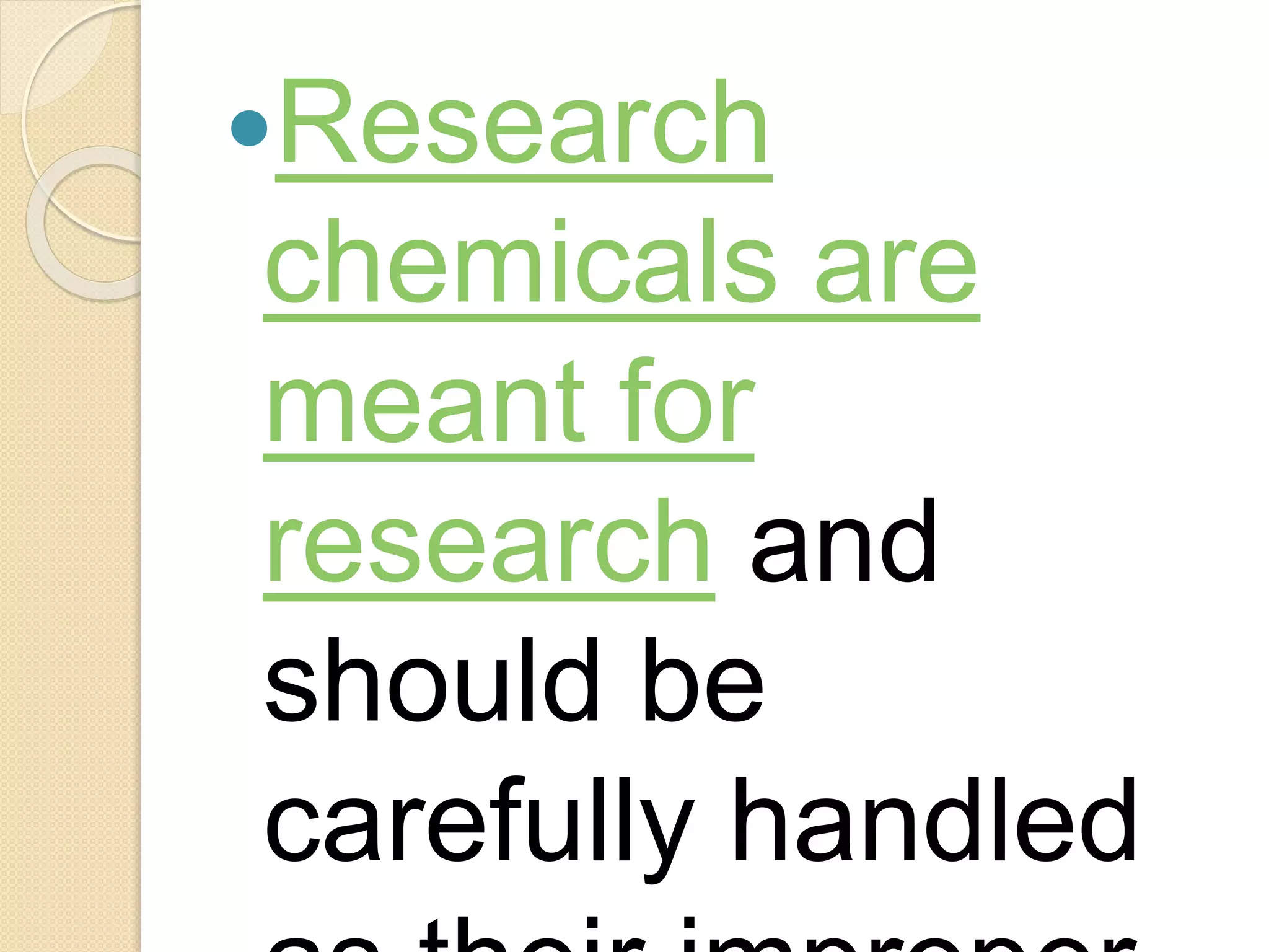 Uses of Research Chemicals | PPT
