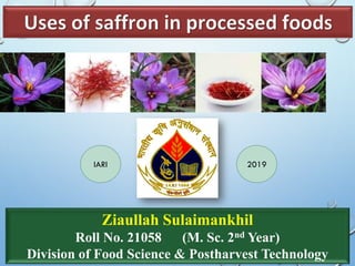 Uses of saffron in processed foods | PDF | Food & Drink