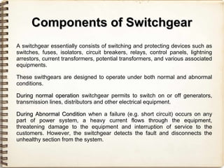 Get Knowledge About Switchgear | PPT