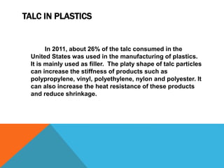Uses of talc | PPTX