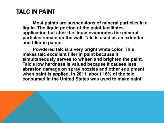 Uses of talc | PPTX | Geology | Science