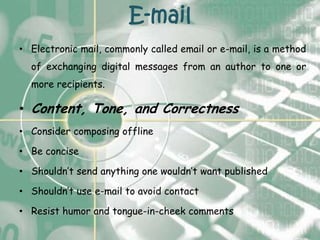 Uses of technology in business communication | PPTX