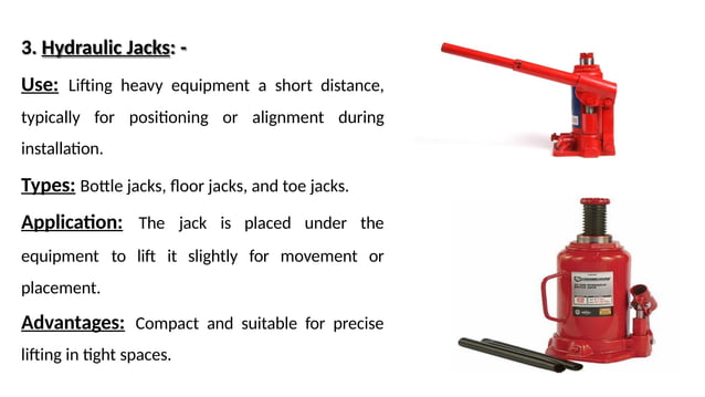 Uses of various devices & tools in loading & unloading, lifting ...