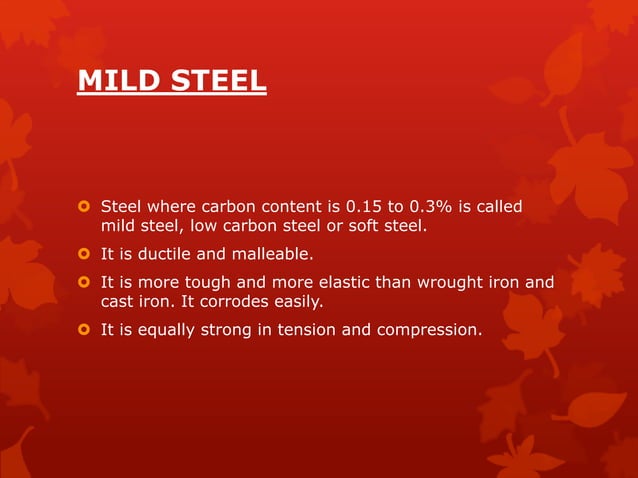 Uses of various steel in civil engineering | PPT