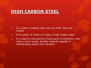 Uses of various steel in civil engineering | PPTX