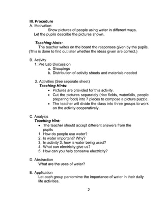 Uses of water final copy | PDF