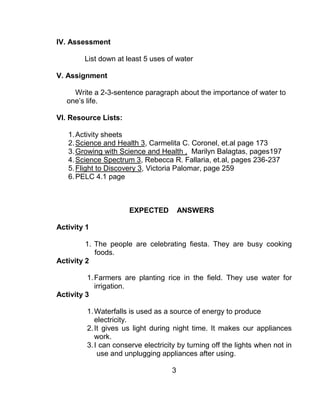 Uses of water final copy | PDF